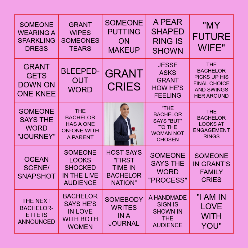 THE FINAL ROSE! Bingo Card