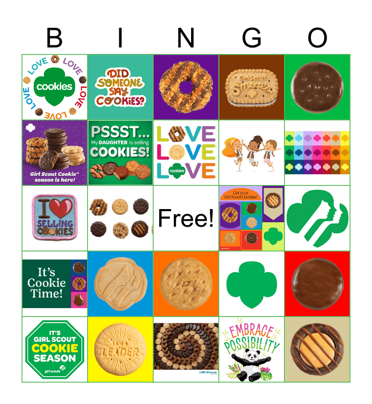Cookie Bingo Card