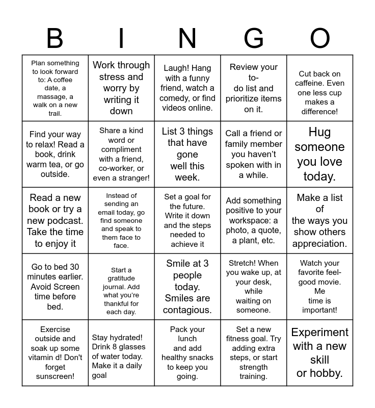 SEL BINGO Card