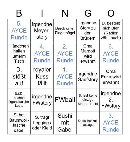 BKR-AYCE Edition Bingo Card
