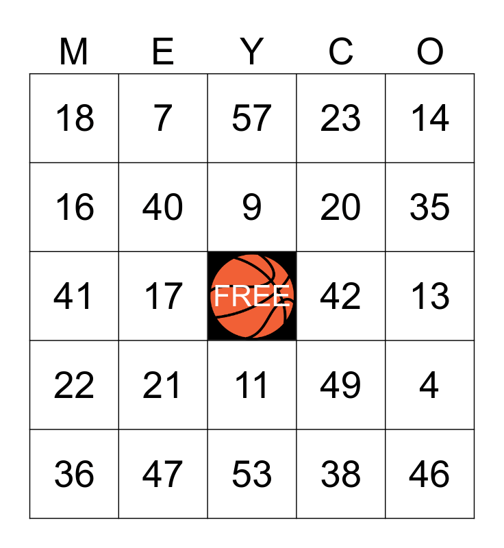 MARCH MADNESS Bingo Card