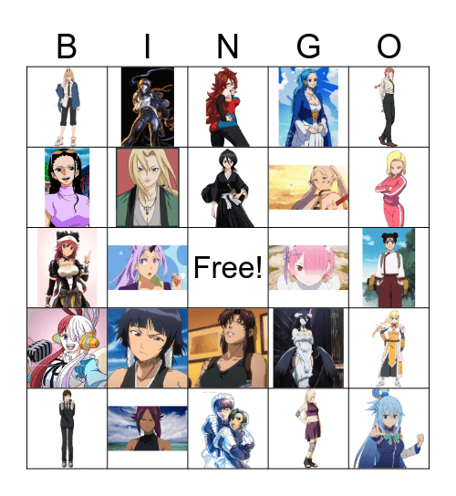 Female characters I have crush on Bingo Card