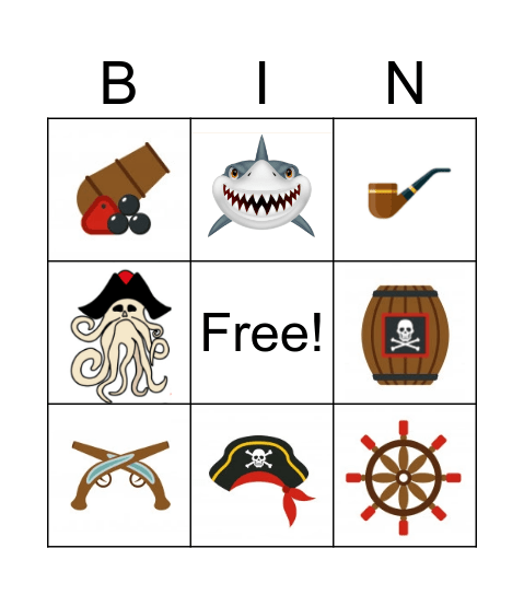 Pirate Bingo Card