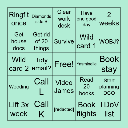 March Bingo Card
