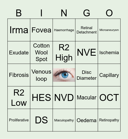 Eye Screening Bingo Card