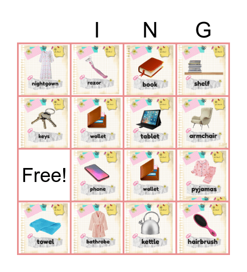 Everyday Objects Bingo Card