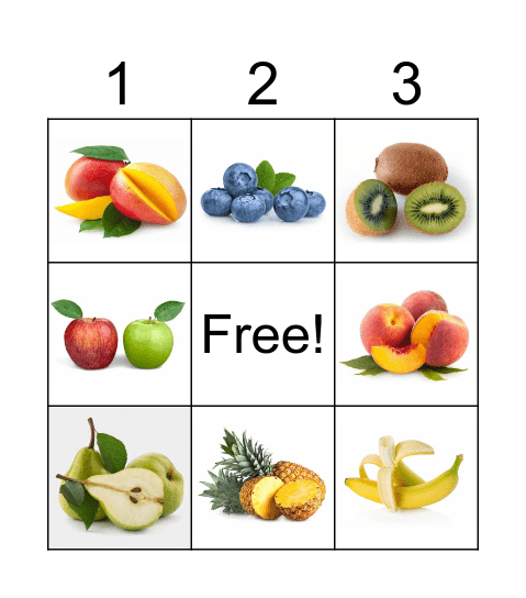 las frutas Bingo Card
