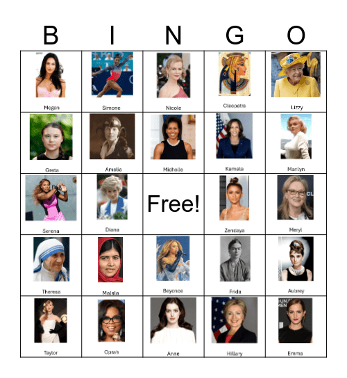 Women's Day Bingo Card