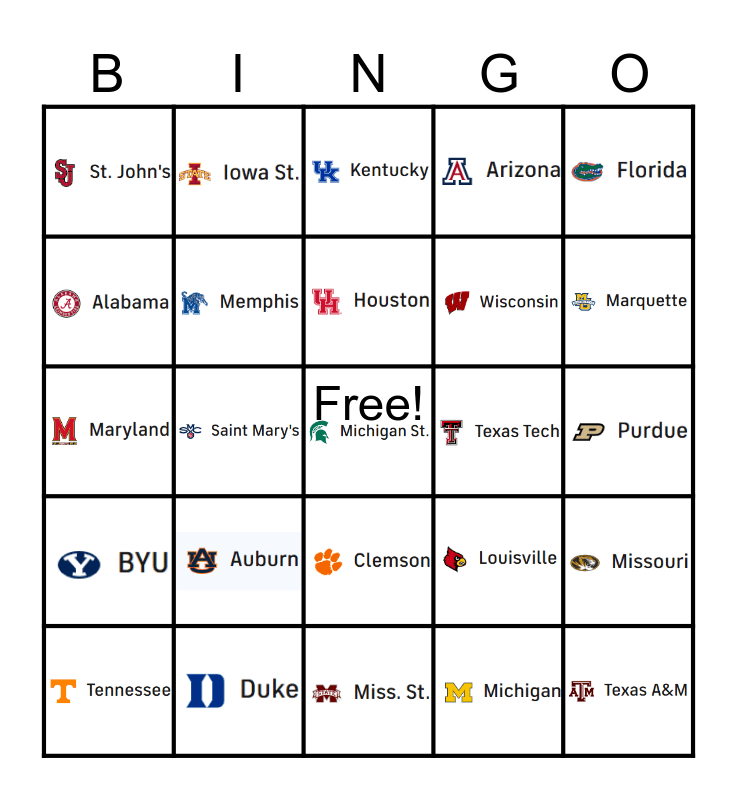 March Madness 2025 BINGO Card