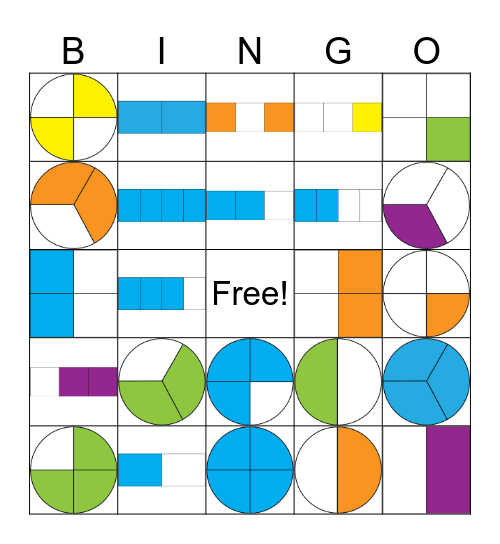 Fraction Bingo (Bridges Grade 1) Bingo Card