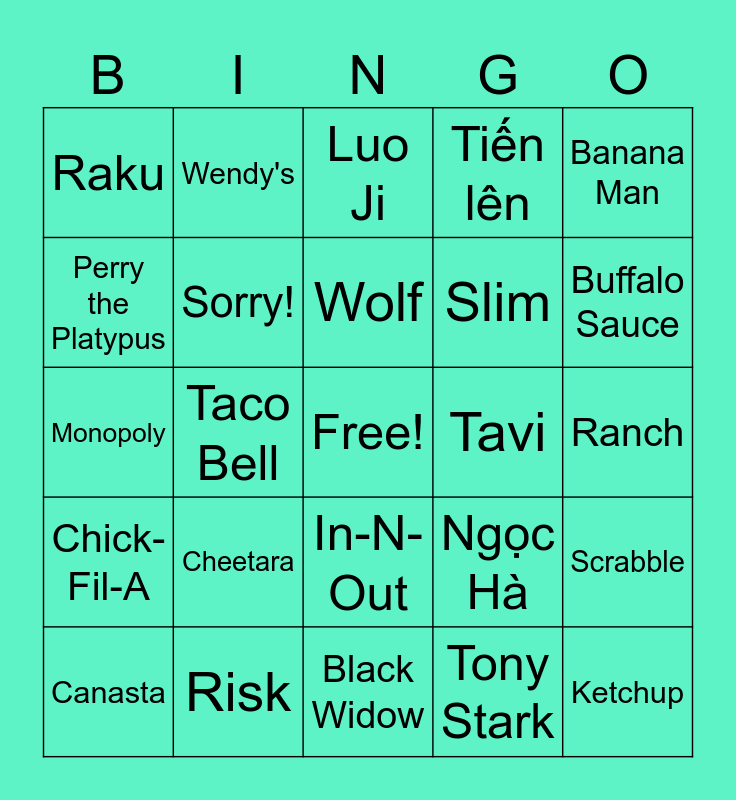 Sweep Team Trivia Bingo Card