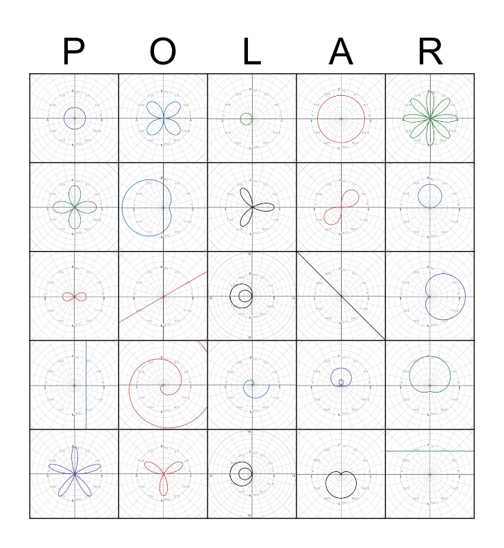 Polar Curves Bingo Card