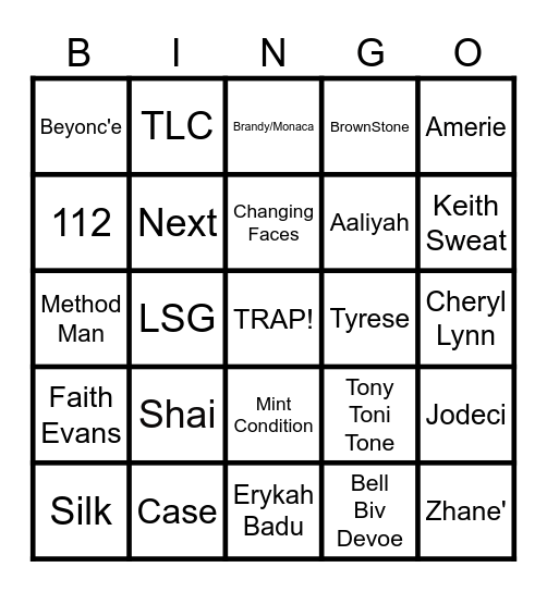 FLASHBACKS Bingo Card