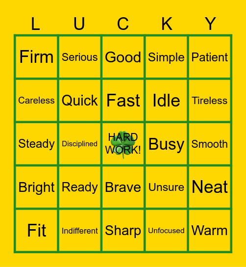EARN YOUR LUCK Bingo Card