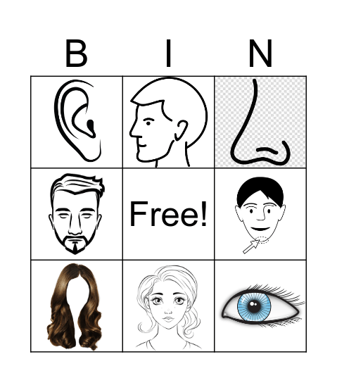 Body Parts - Face Bingo Card