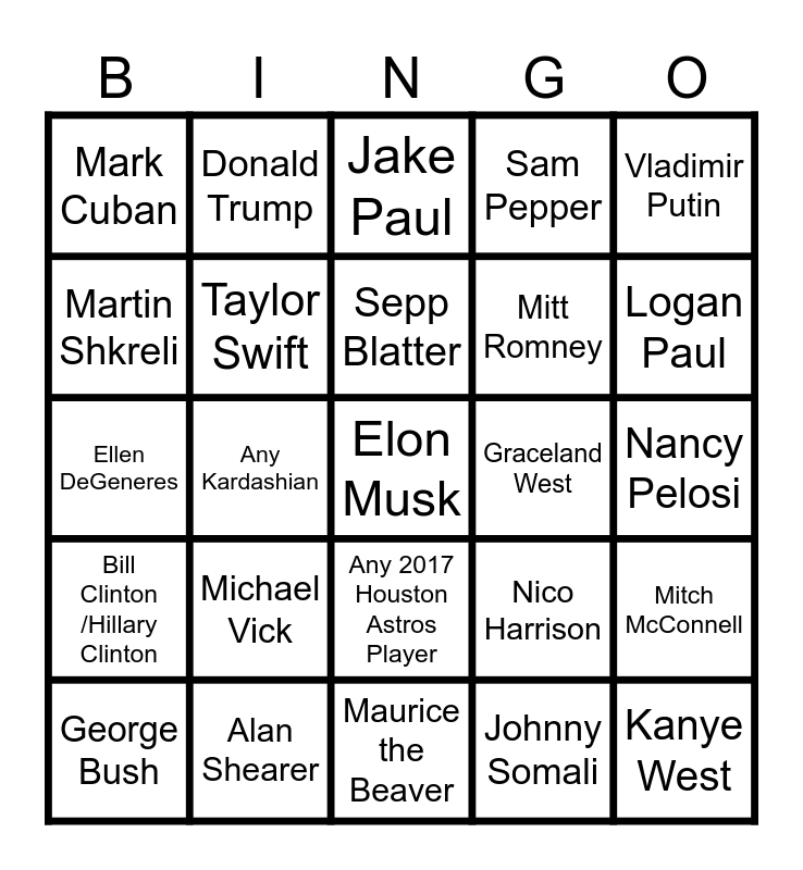 Jeeves Slap Bingo Card