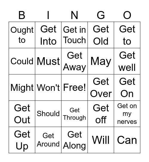 Modal Verbs / Get Bingo Card