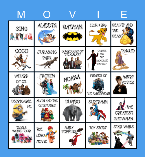 Movie Music Bingo Card
