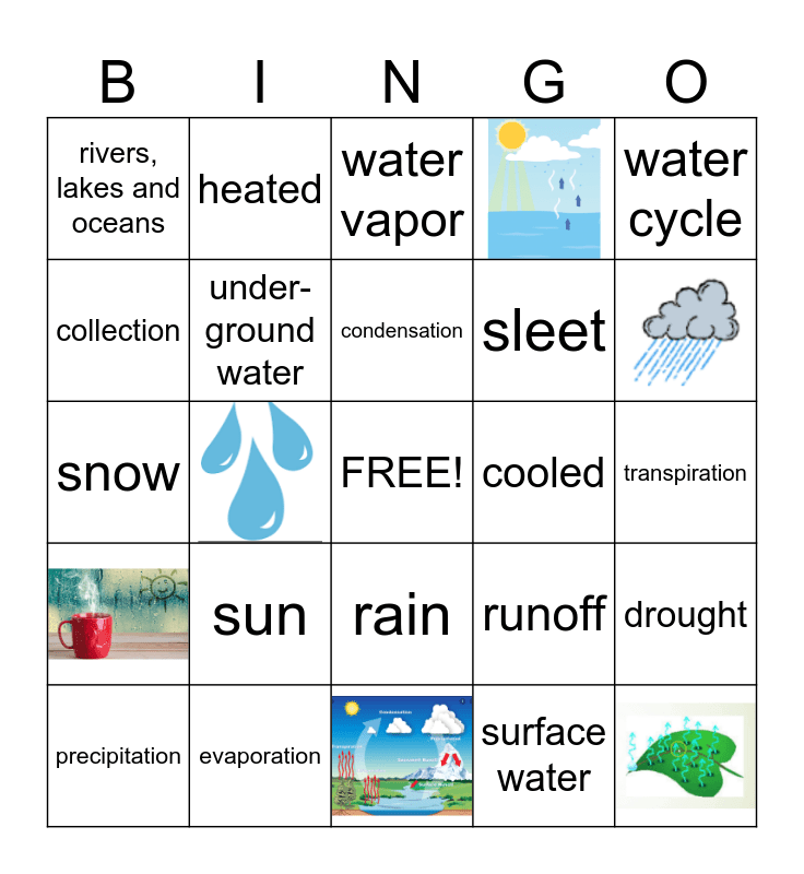 Water Cycle BIngo Card