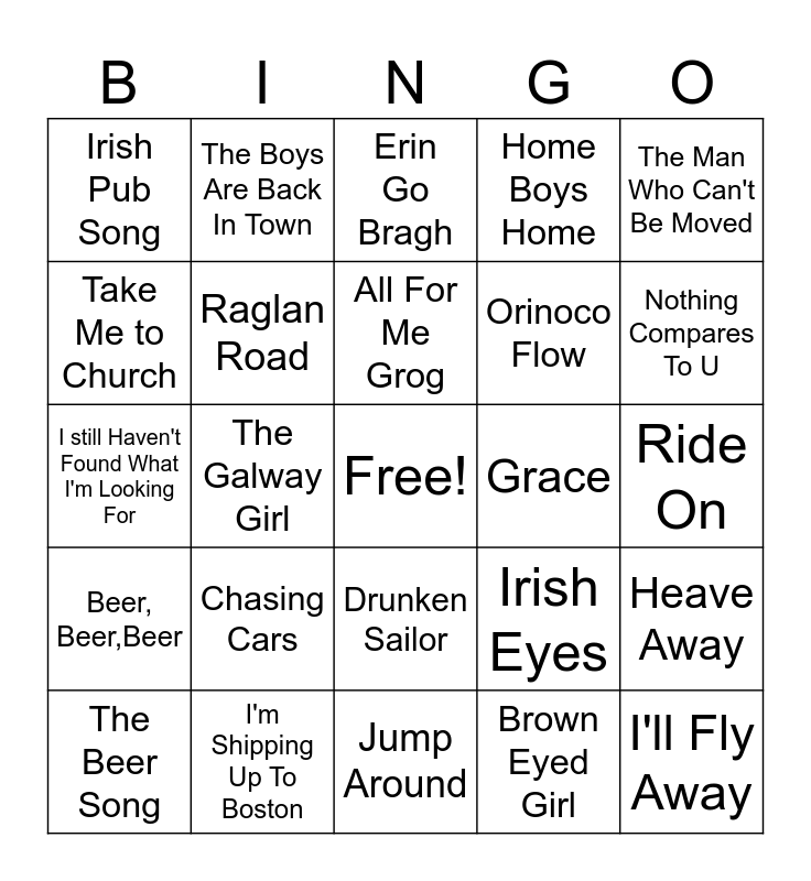 St. Patty! Bingo Card