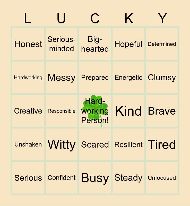 Earn Your Luck Bingo! Bingo Card