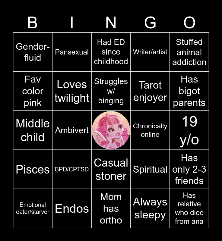Pandora’s Bingo Card