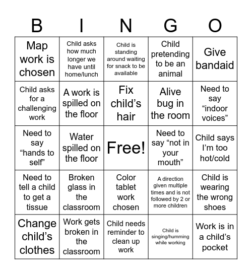 MCSH Bingo Card