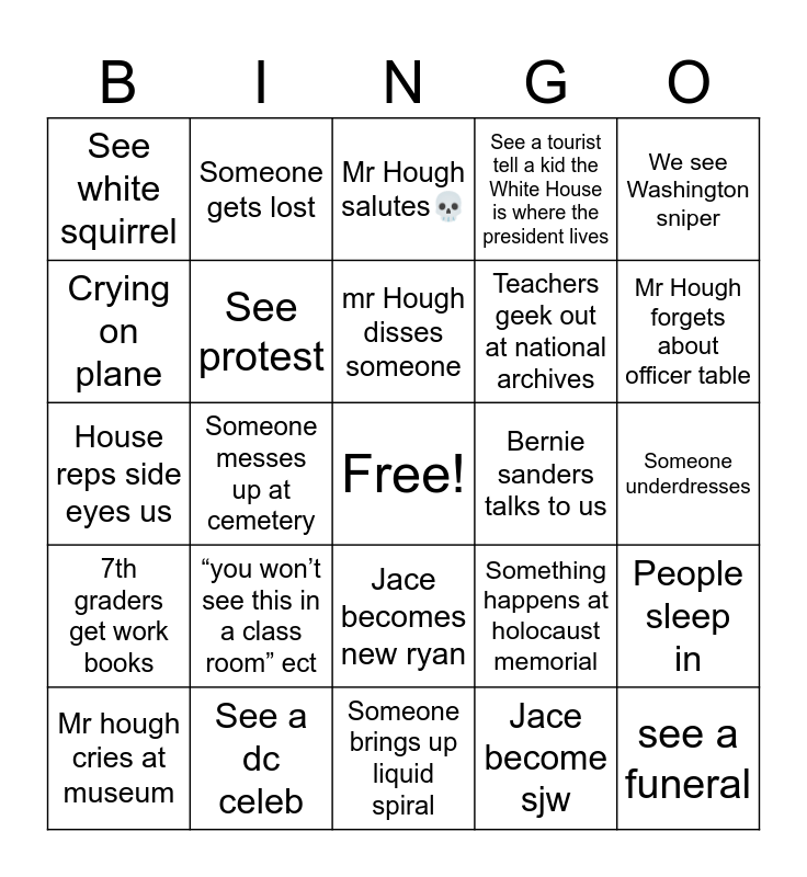 DC BINGOOOO Bingo Card
