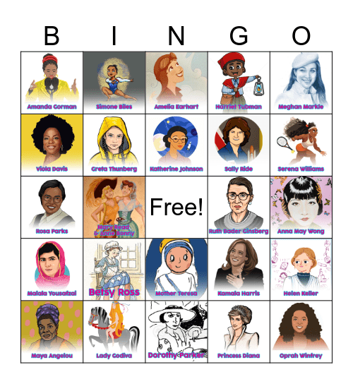 Women's History Month Bingo Card