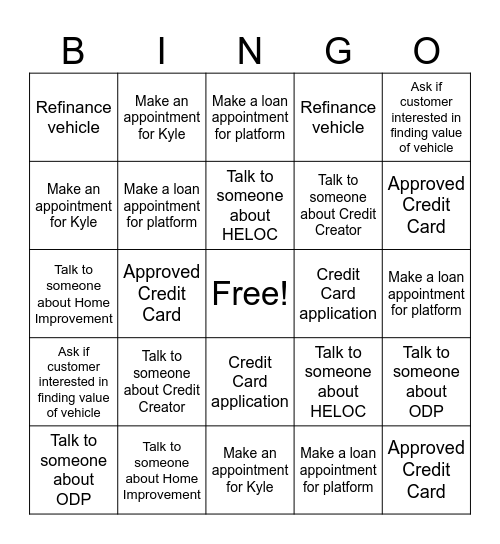 Scatterfield Bingo Card