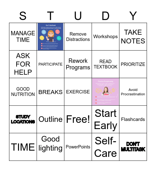 STUDY SKILLS Bingo Card
