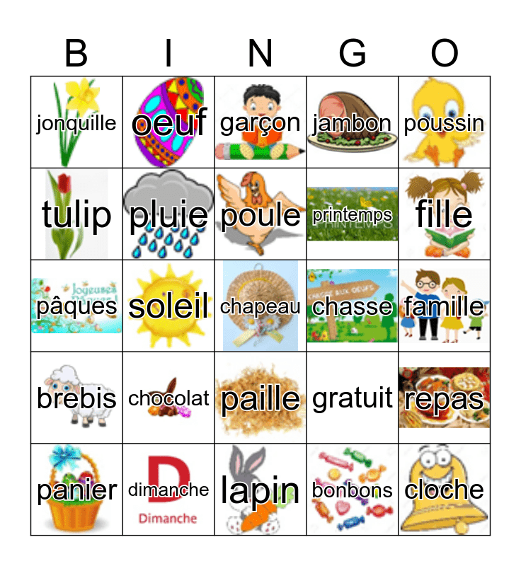 Bingo de Pâques Bingo Card