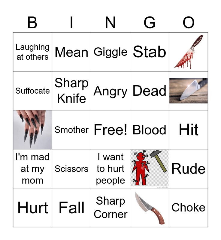Fear Bingo Card