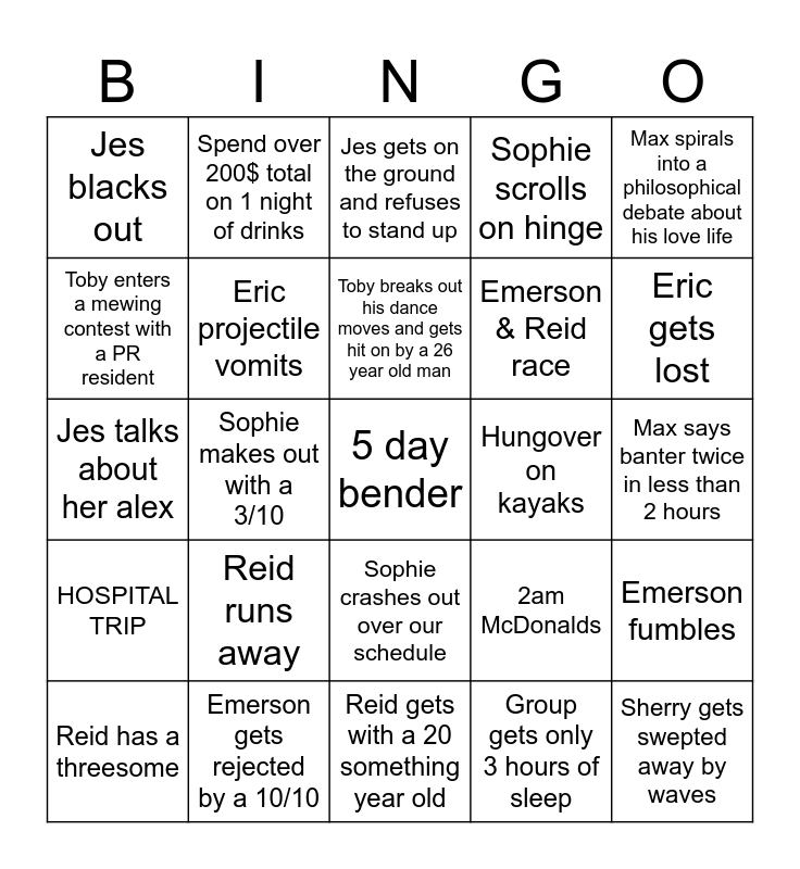 PUPU RICOOOOOOOO Bingo Card