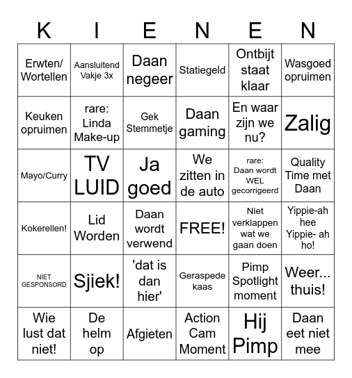 Maijers Bingo Card