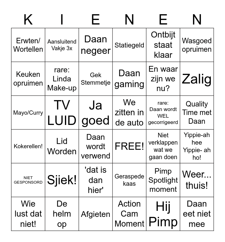 Maijers Bingo Card
