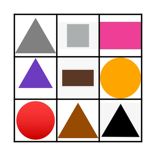 Colors and Shapes BINGO Card