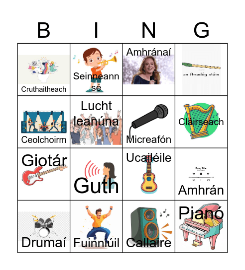 Ceol Bingo Card