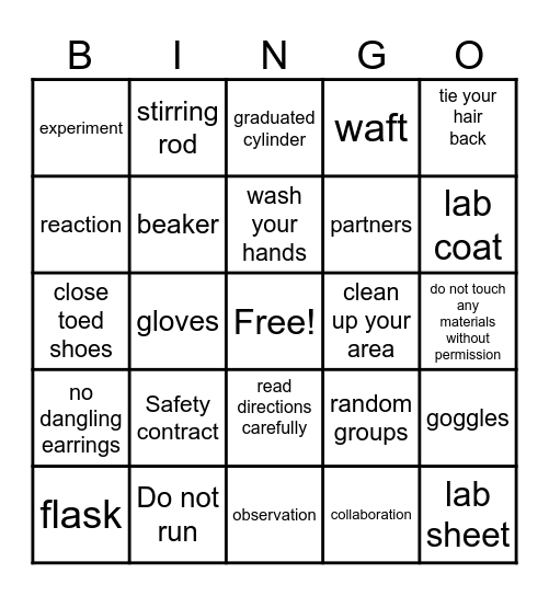 In the Lab Bingo Card