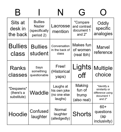 TILLY BINGO Card