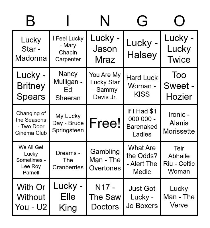 🍀Lucky Bingo🍀 Bingo Card