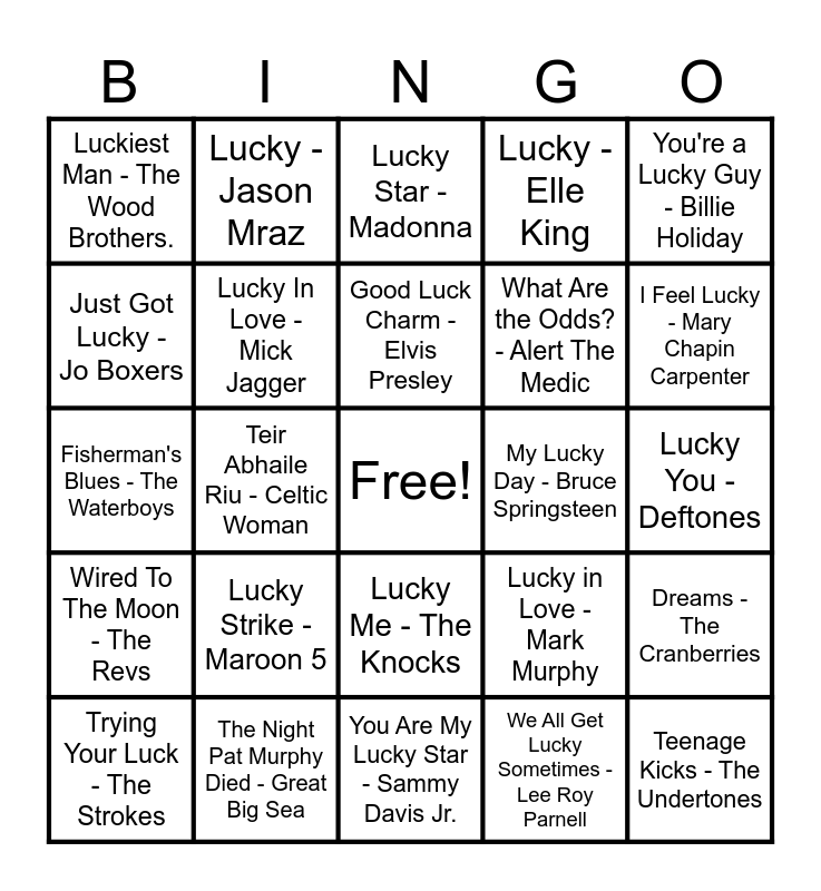 🍀Lucky Bingo🍀 Bingo Card