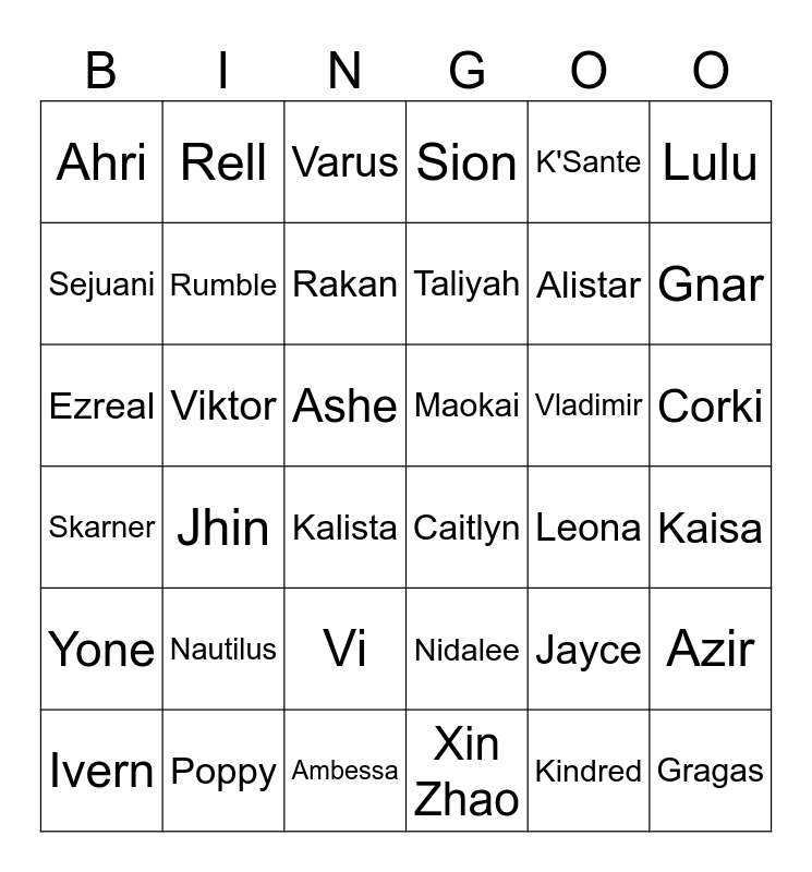 First Stand Halbfinale Bingo Card