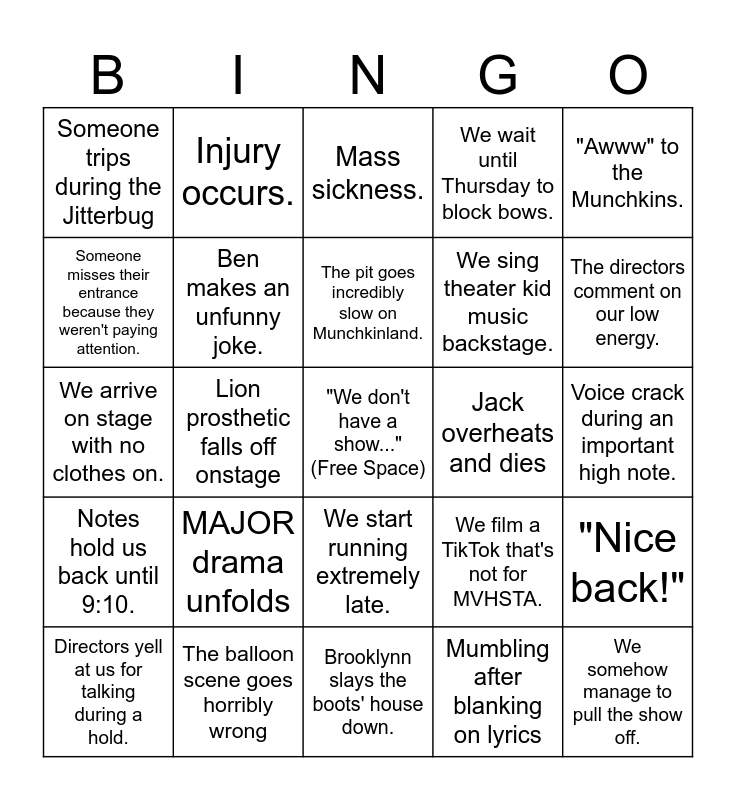 Tech Week BINGO Card
