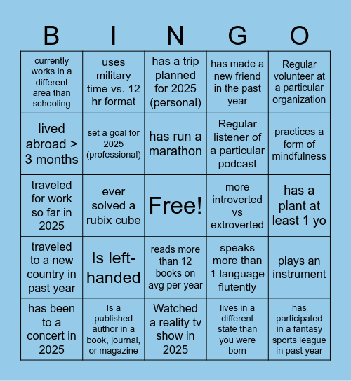 Lean in Bingo Card