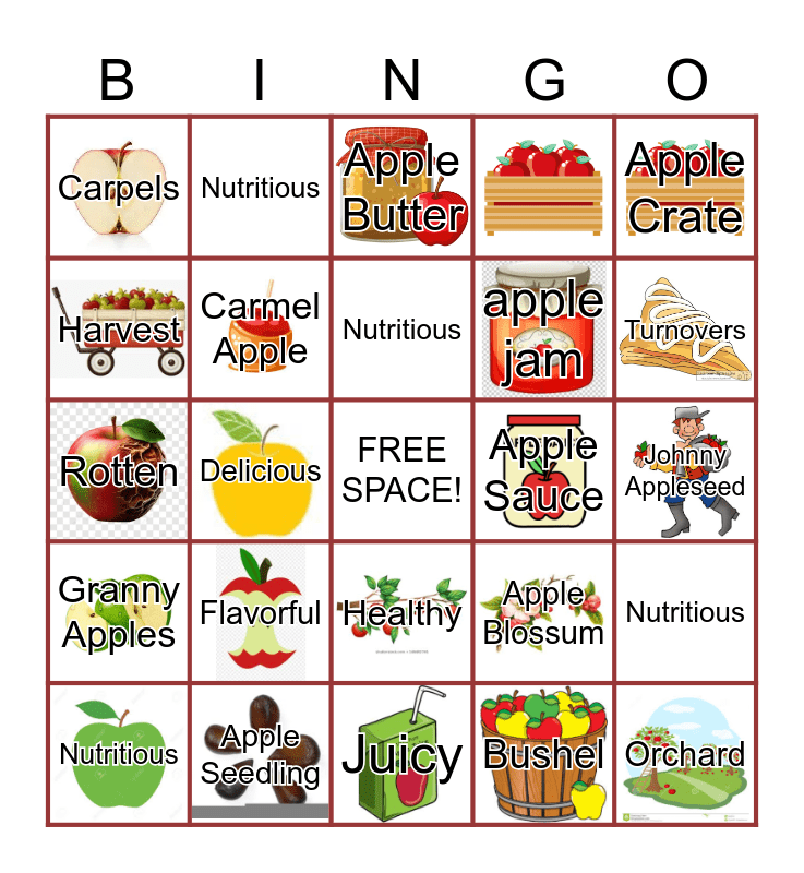 APPLES, Delma Bingo Card