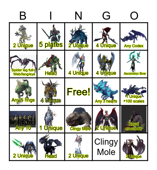 PVM Showdown Bingo Card