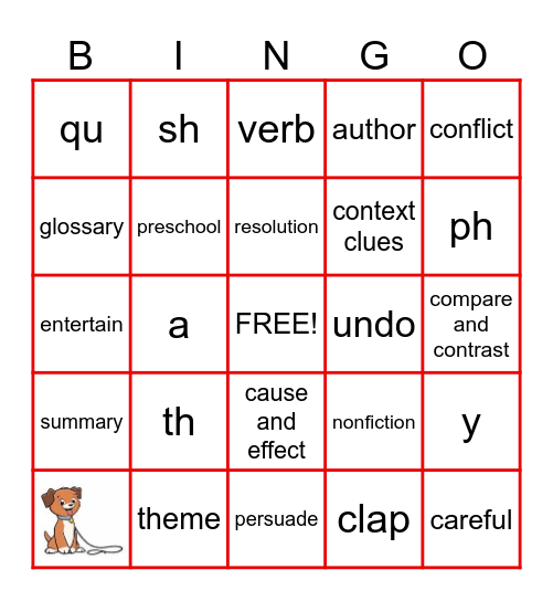 Reading Bingo Card