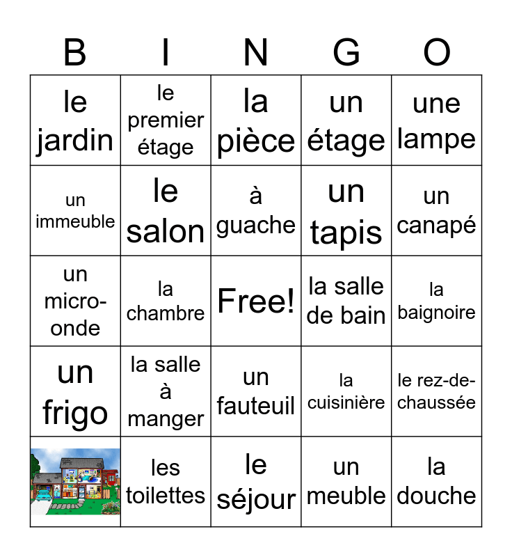 La maison Bingo Card