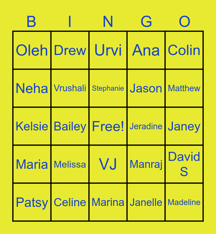 A&A Bingo! Bingo Card